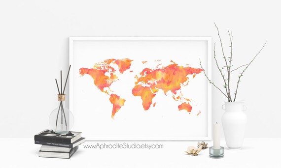 World Map Print 24x36 World Printable Poster - Etsy