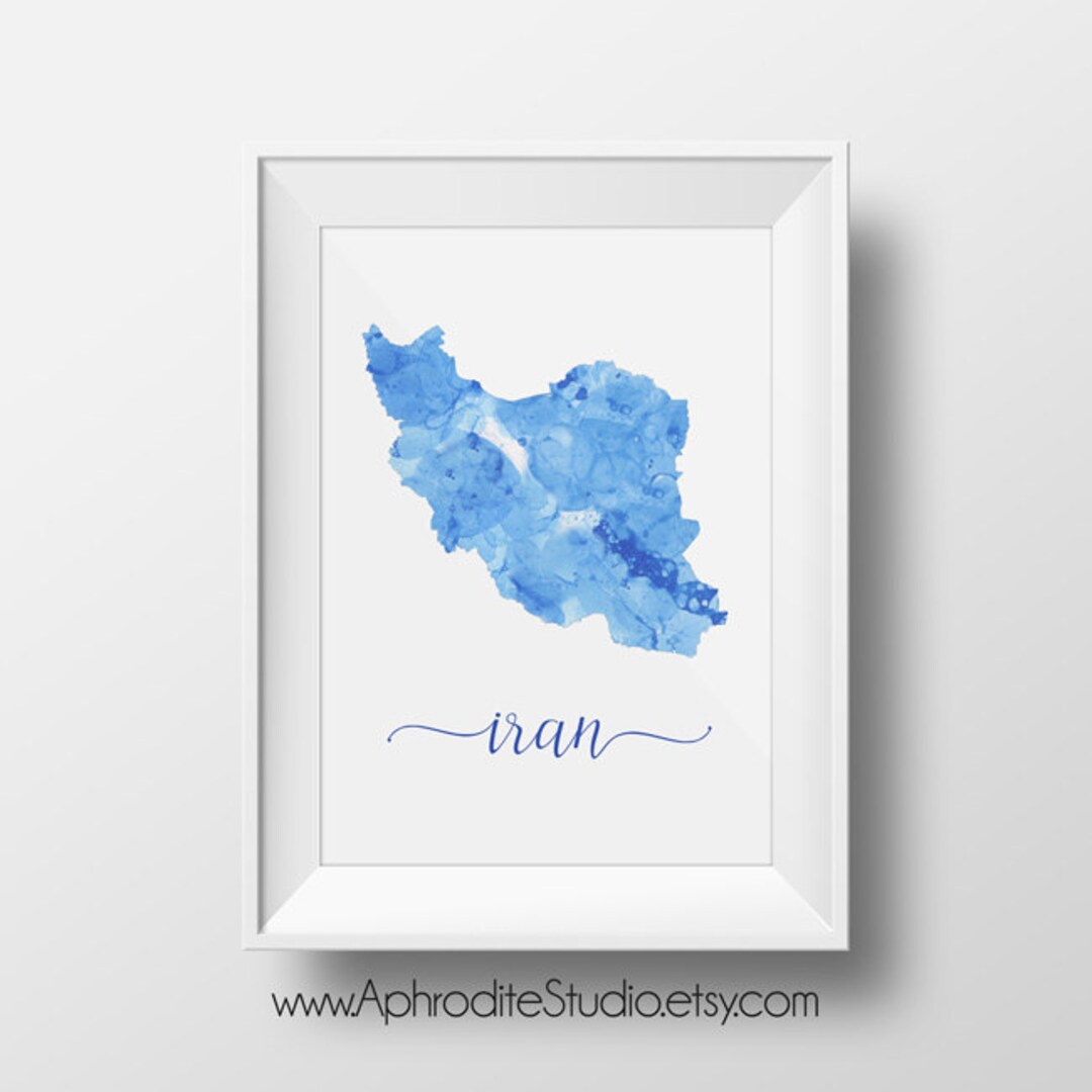 Iran Printable Poster - Map of Iran - Travel Decor Gift for Travel ...