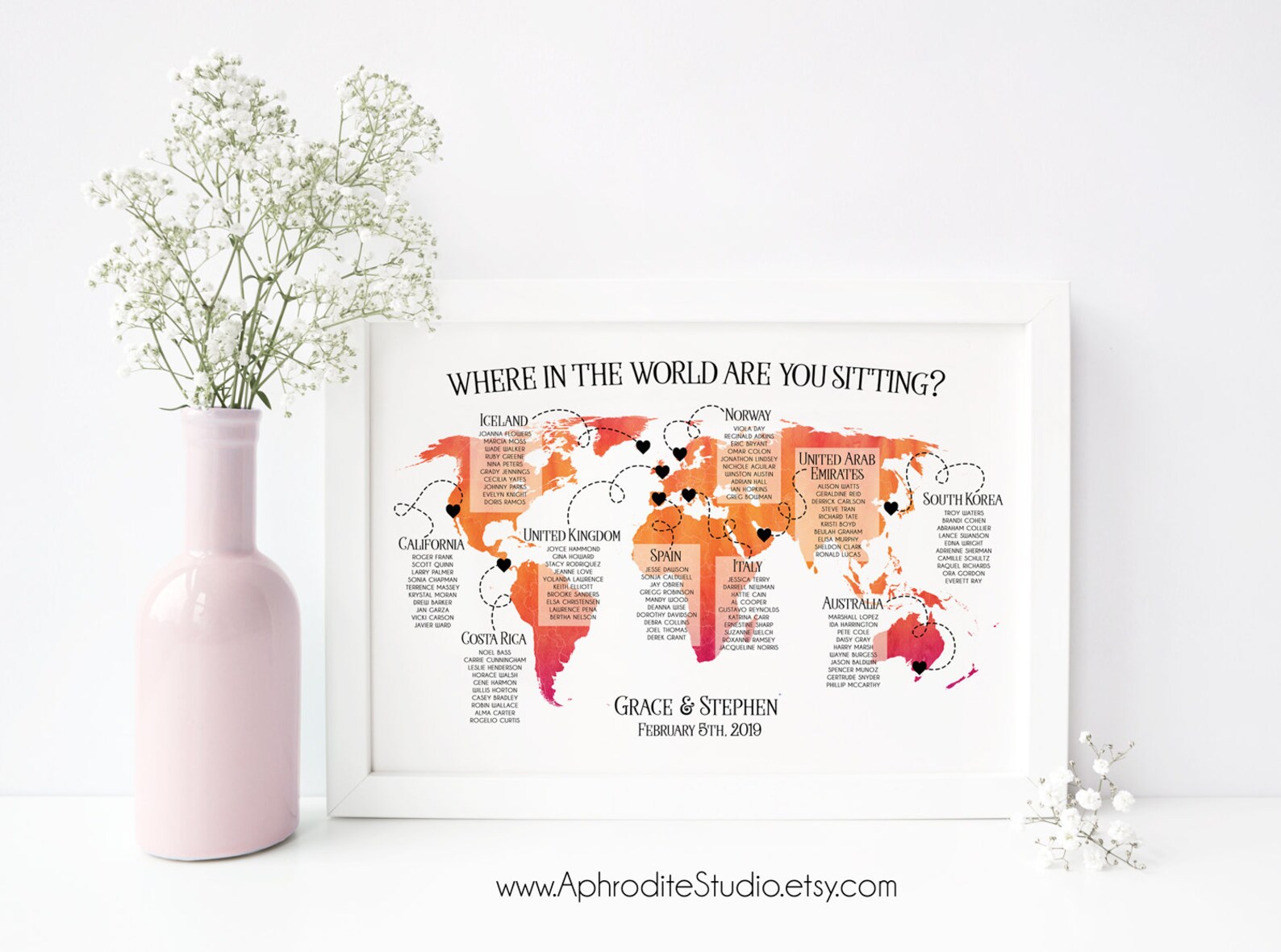 World Map Seating Chart Travel Seating Chart Destination - Etsy