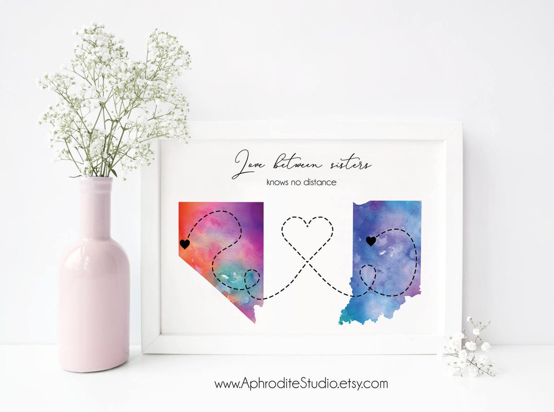 Long Distance Sister Print - Gift for Sister - Gift for Sis - Love ...