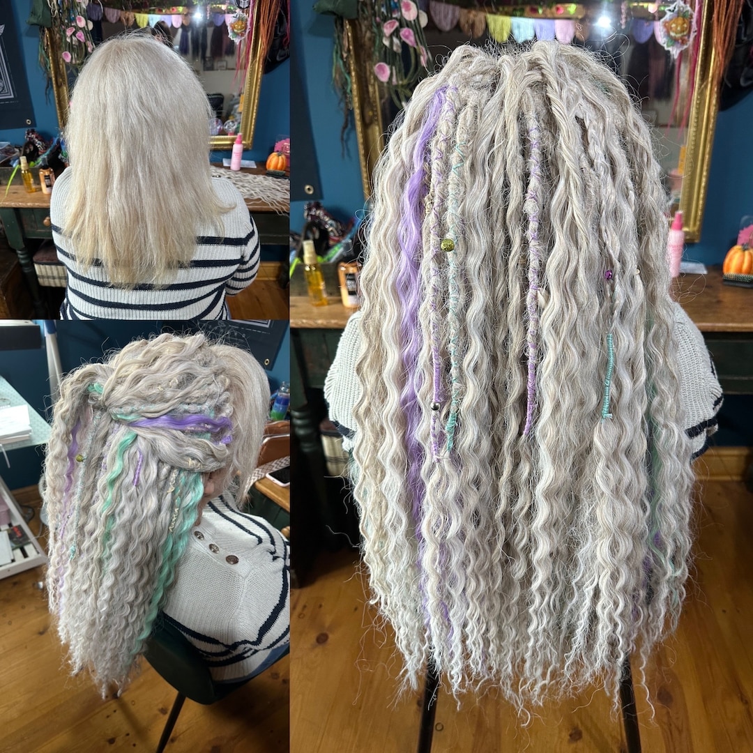 Full Head Wave / Curly / Dreads Set Custom Handmade Single Ended ...
