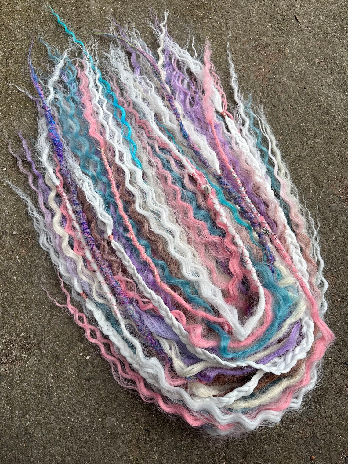 Full Head Wave / Curly / Dreads Set Custom Handmade Single Ended ...