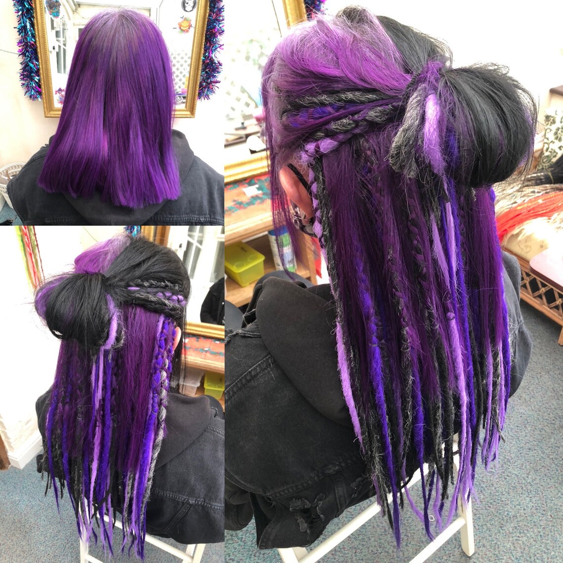 40x Custom Handmade Single Ended Synthetic Dreadlocks Accent Set of ...