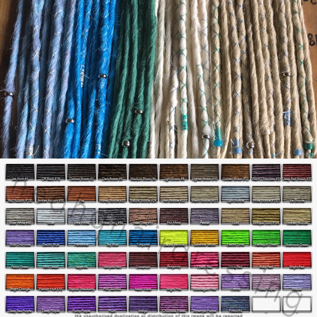 10 X Custom Handmade Single Ended Synthetic Dreadlocks Dreads With ...