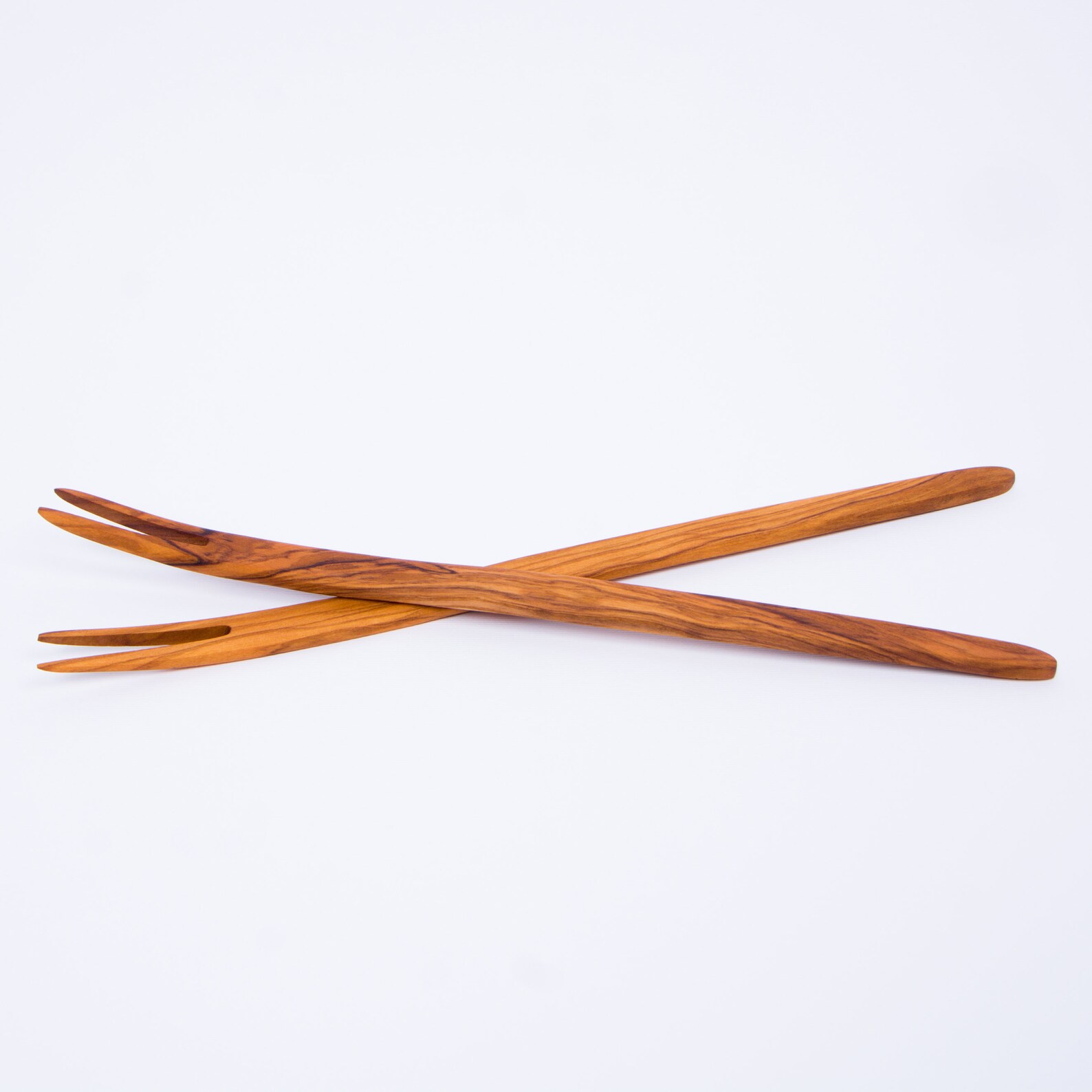 Set of 2 Curved Forks With 2 Points 30 Cm Long Wooden | Etsy