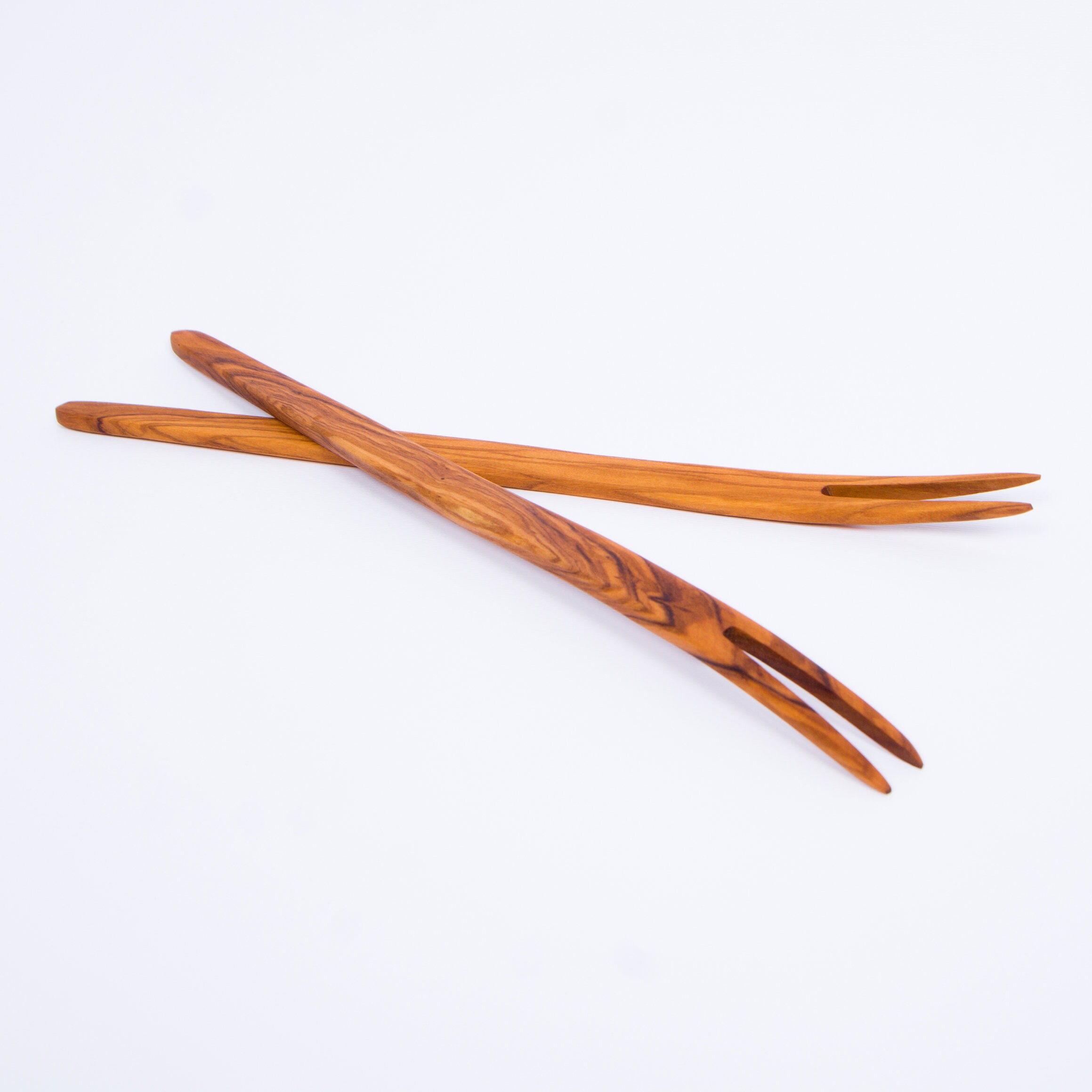 Set of 2 Curved Forks With 2 Points 30 Cm Long Wooden | Etsy