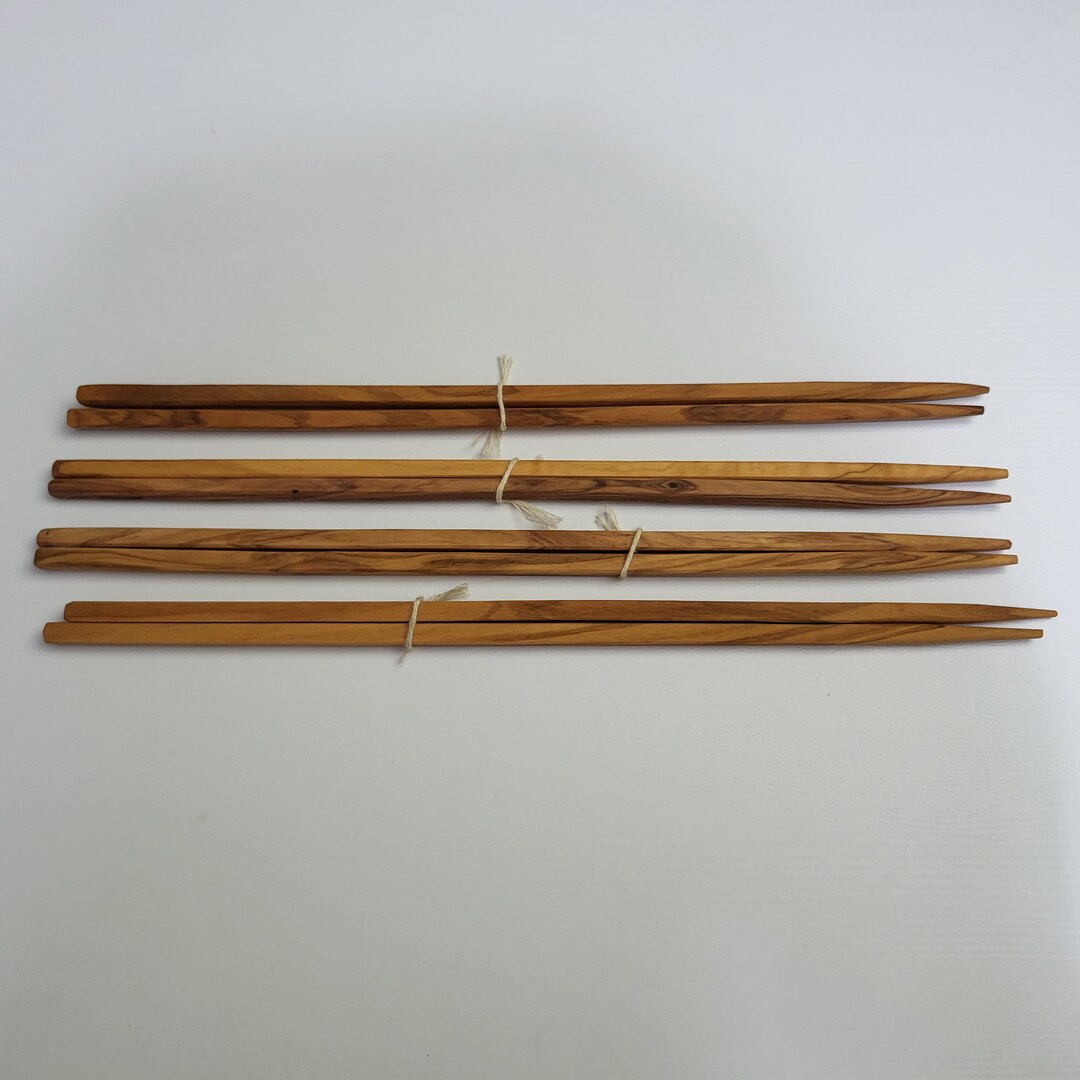 4 Sets of Olive Wood Chopping Sticks 33 Cm / 13 Inches Handmade Wooden ...