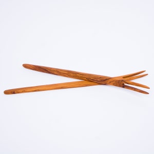 Set of 2 Curved Forks With 2 Points (30 Cm Long) - Wooden Forks ...