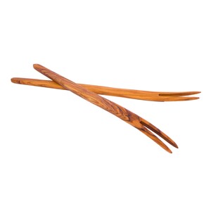 Set of 2 Curved Forks With 2 Points (30 Cm Long) - Wooden Forks ...