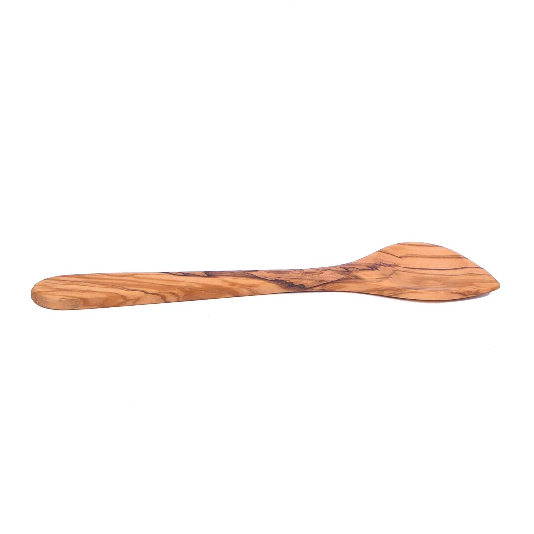 Olive Wood Straight Spoon With 1 Point 11.81 Long Akwood Handcrafted ...