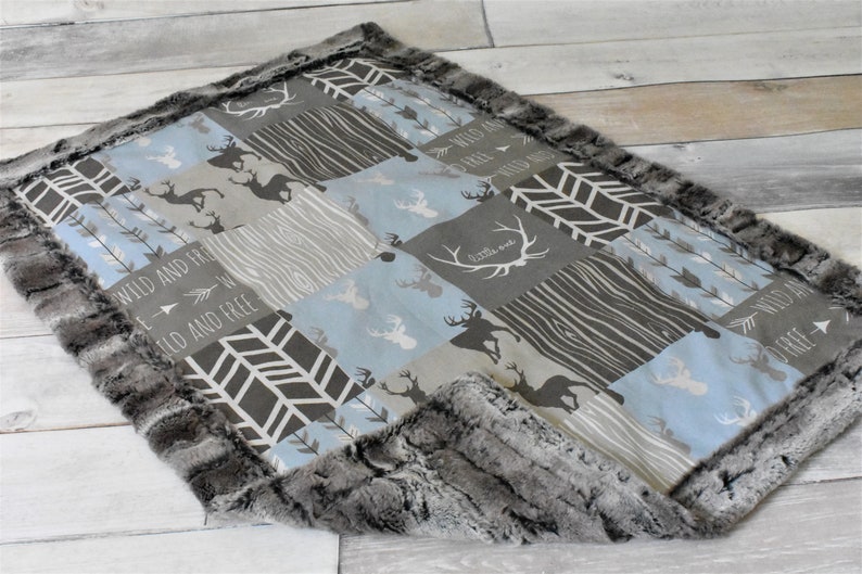 Blue Deer Blanket - Brown Deer Blanket - Buck Blanket - Arrow Blanket ...