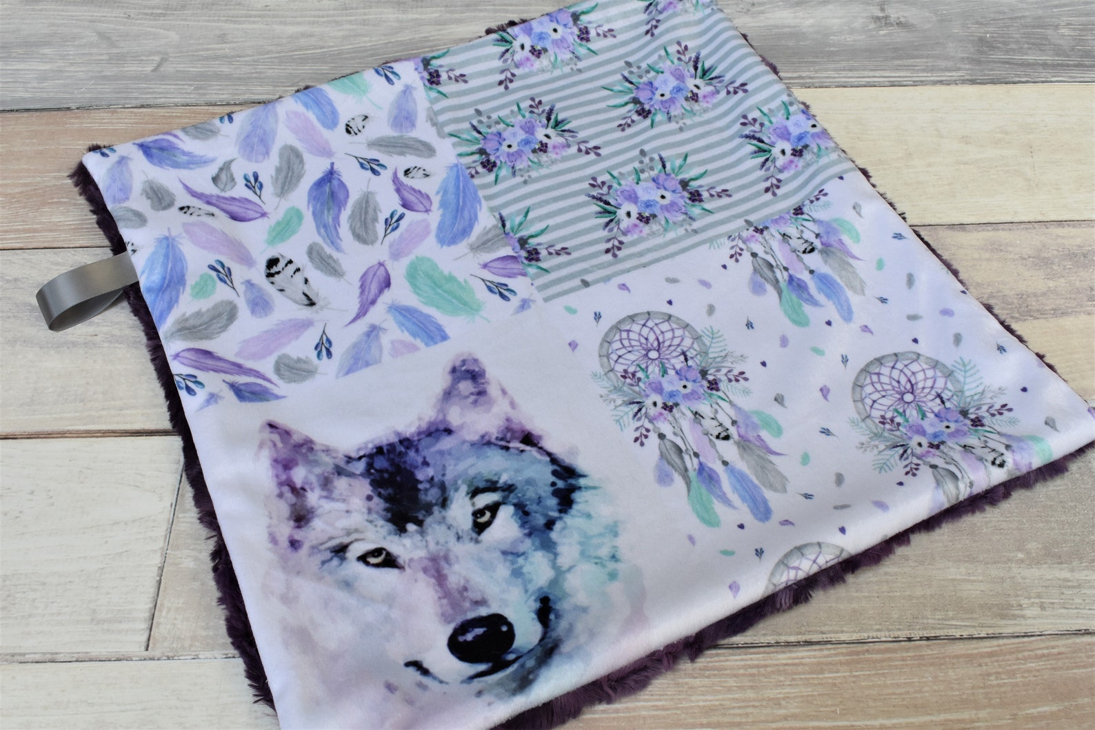 Wolf Lovey - Purple Wolf Lovey - Wolf Mini Blanket - Wolf Security ...