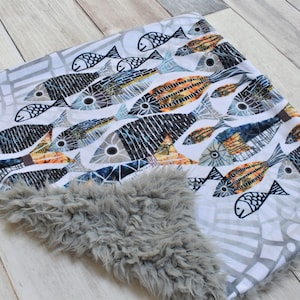 Fish Lovey - Fish Mini Baby Blanket - Fish Baby Gift - Fish Security ...