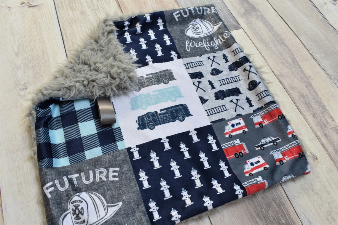 Firefighter Lovey Firefighter Mini Baby Blanket - Etsy