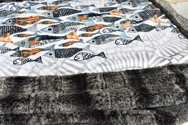 Fish Blanket Fish Baby Blanket Fish Baby Gift Minky Baby - Etsy