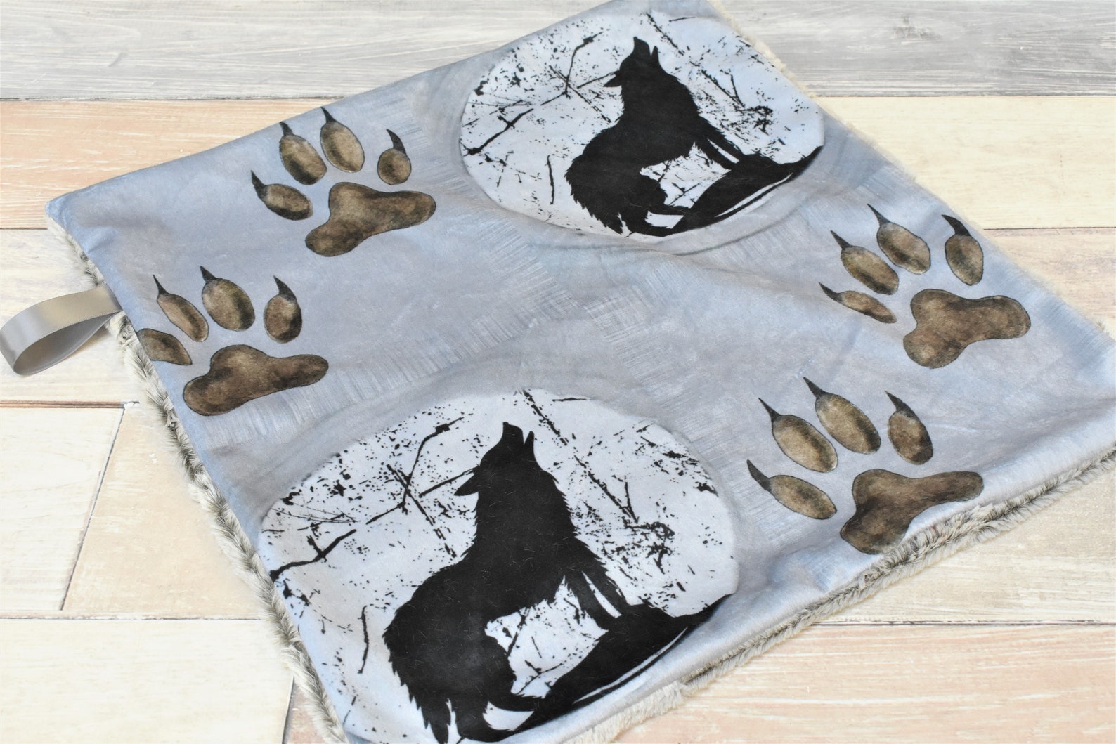 Wolf Lovey - Wolf Security Blanket - Wolf Mini Blanket - Minky Lovey ...