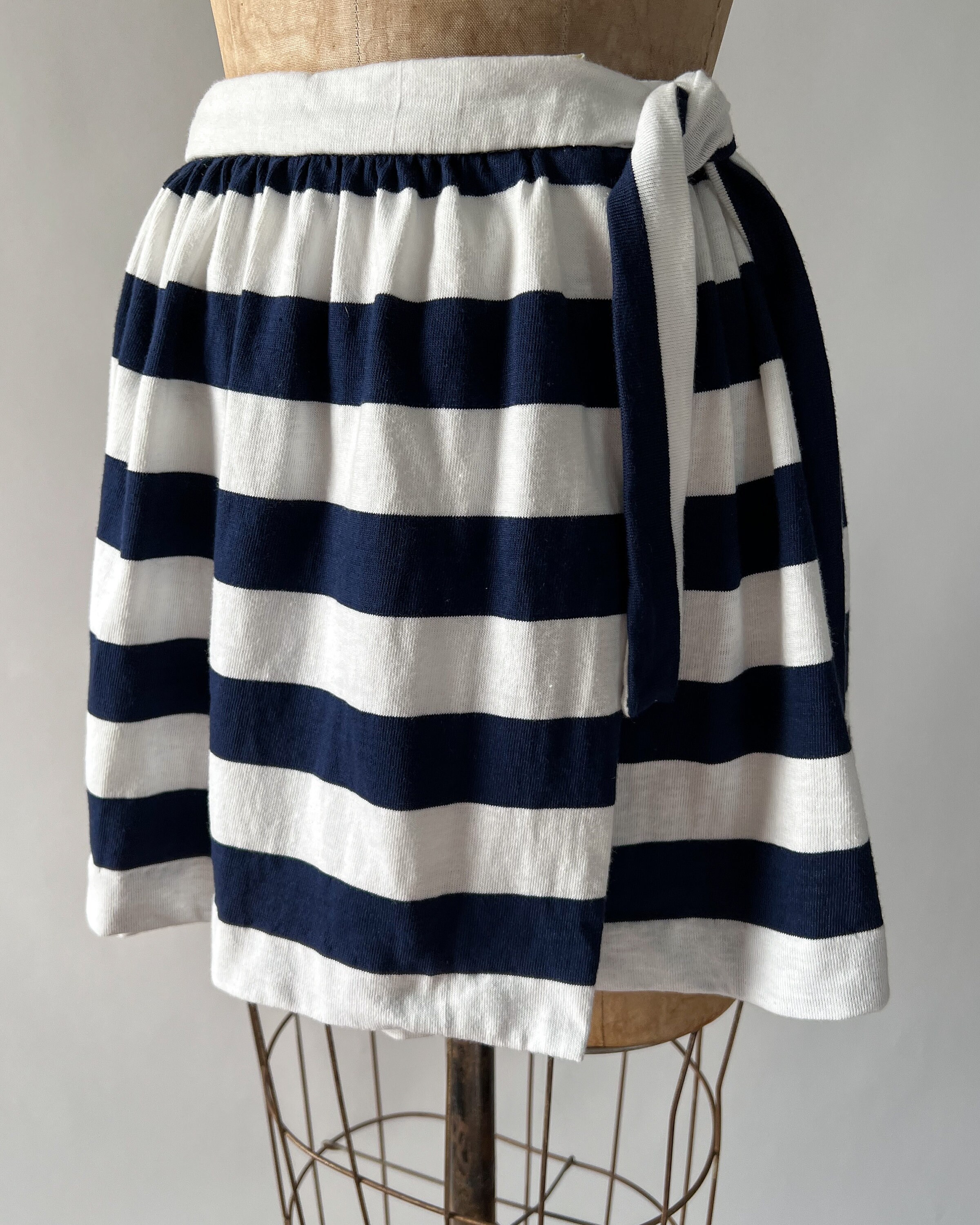 1970s Vintage Mod Navy White Stripe Cotton Knit Tunic Tank Top Micro ...
