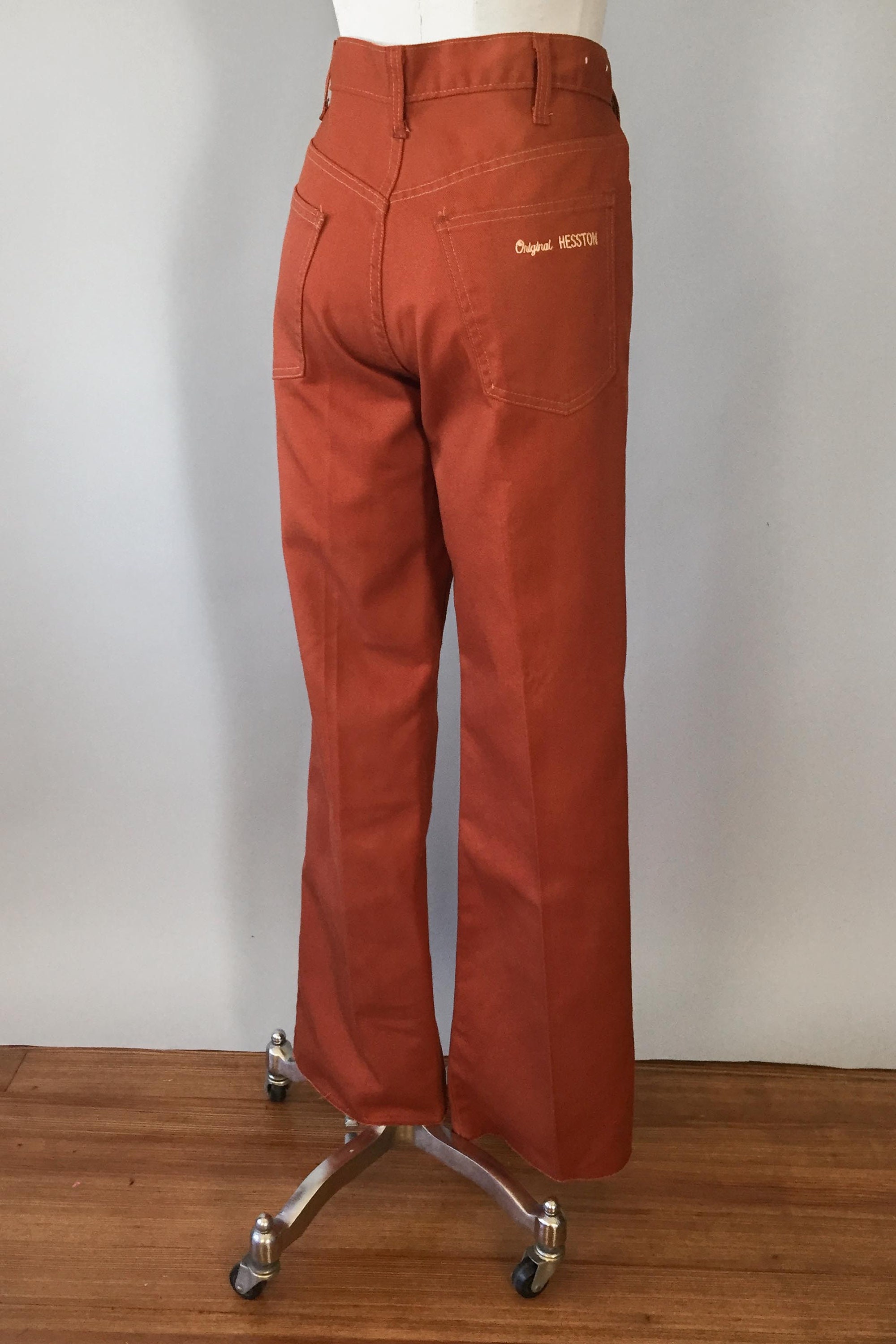 Vintage 1970s rust high waist wide leg bell bottom pants Medium M 8/10 ...