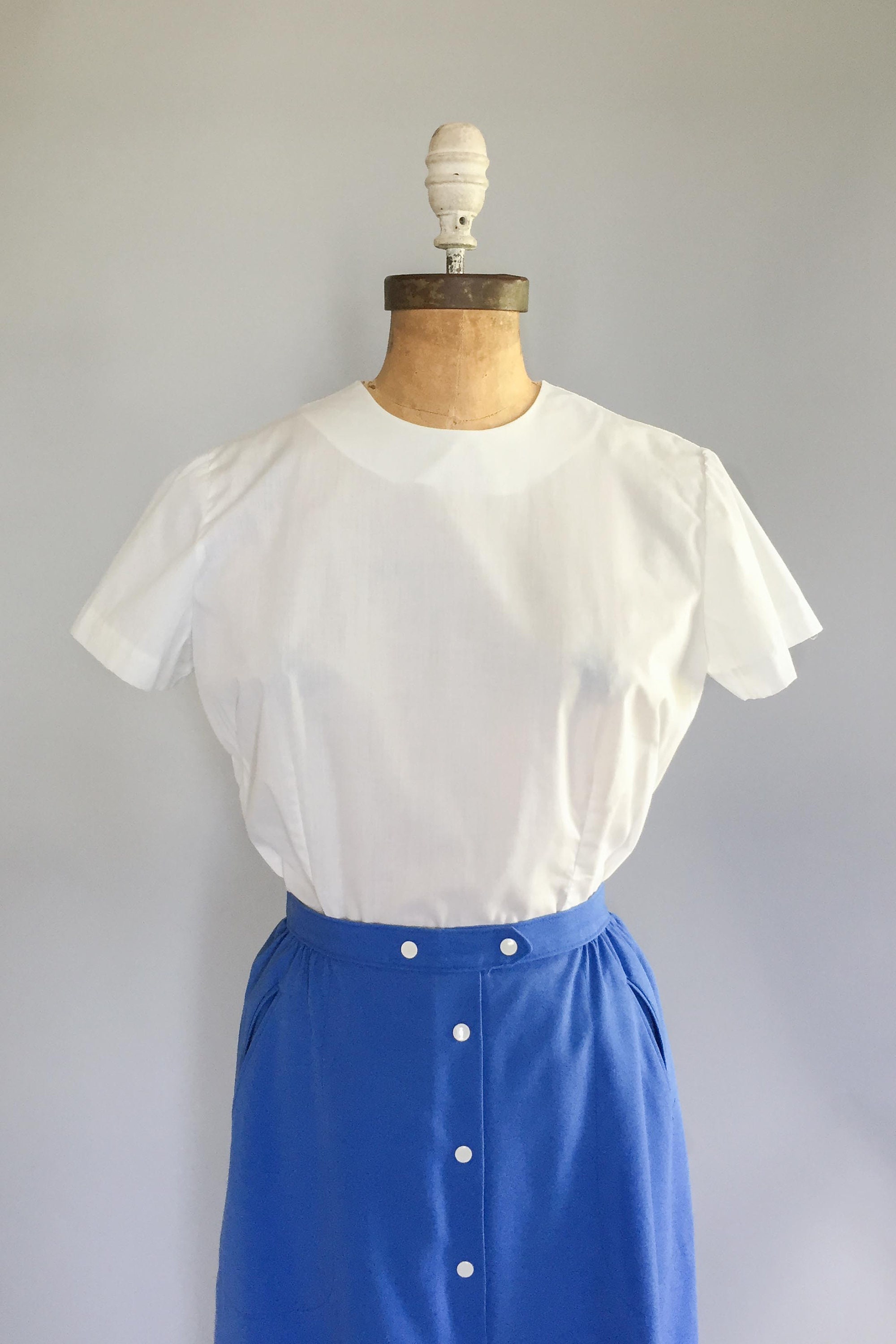 Vintage 1960s white short sleeved crop top / 50s 60s crop top shirt ...