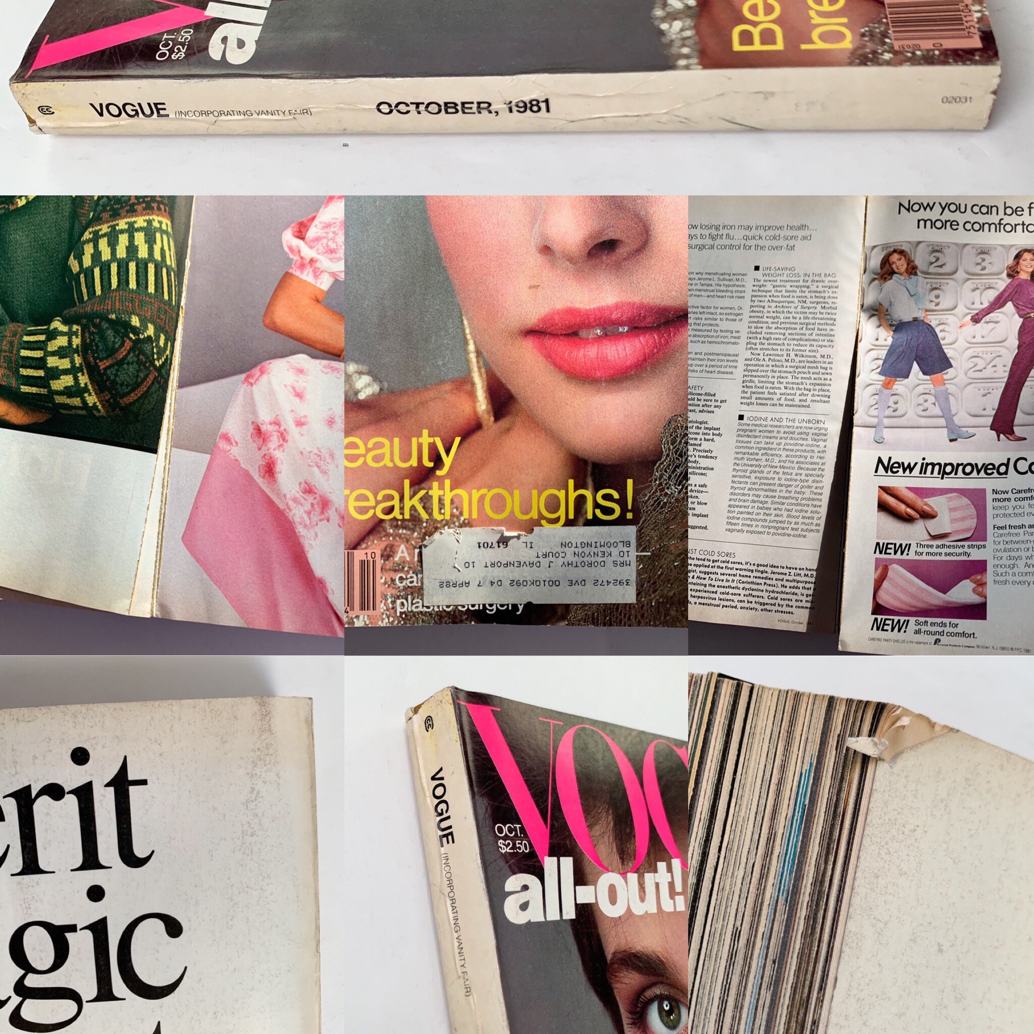 Vintage Vogue Magazine October 1981, Princess Diana, Nastassia Kinski