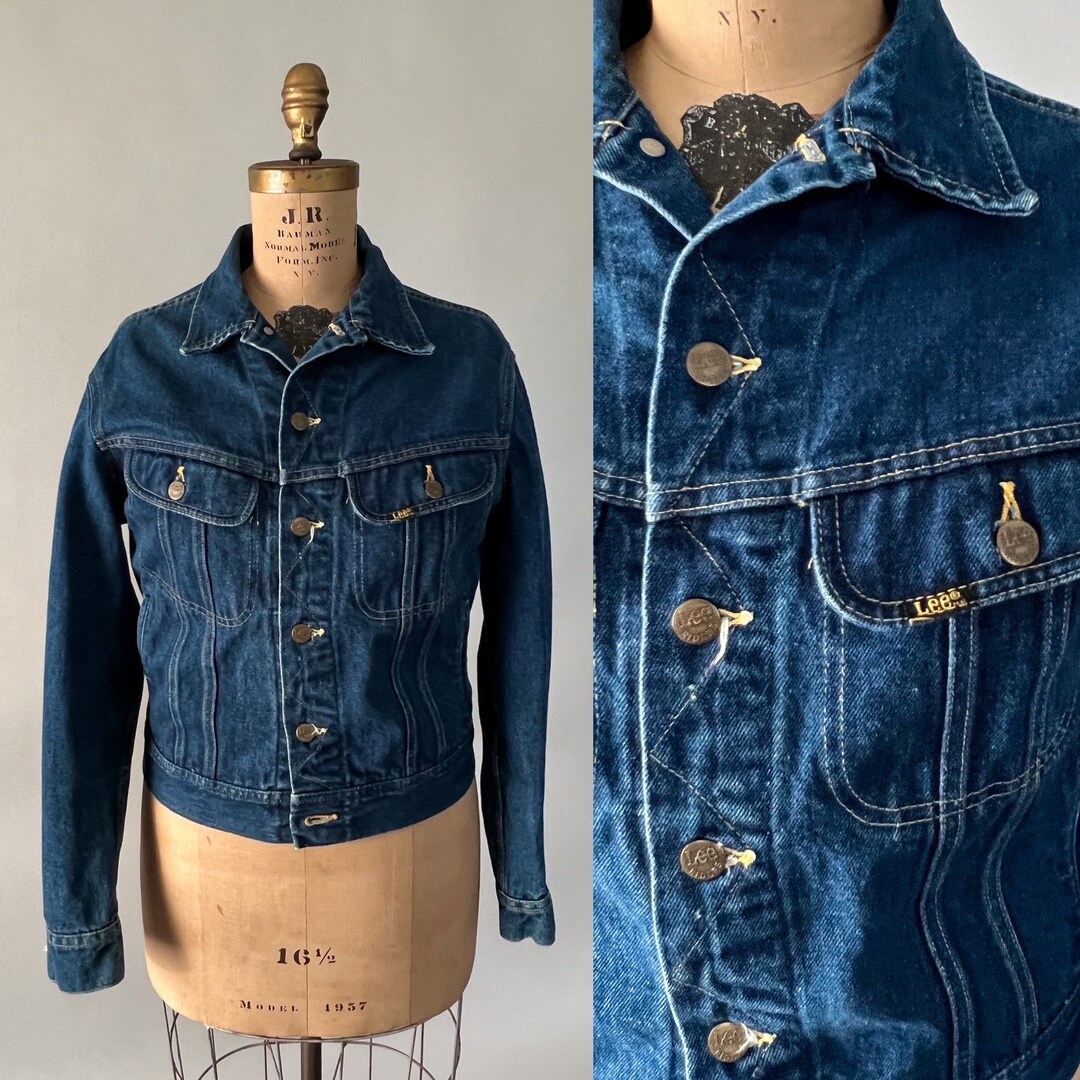 Vintage 80s Jacket, 1980s Lee Denim Jacket, 80s Trucker Jacket, Dark ...