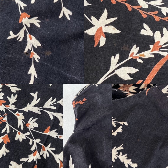 Vintage 50s Dress, 1950s Pat Hartley Black Brown Fall… - Gem