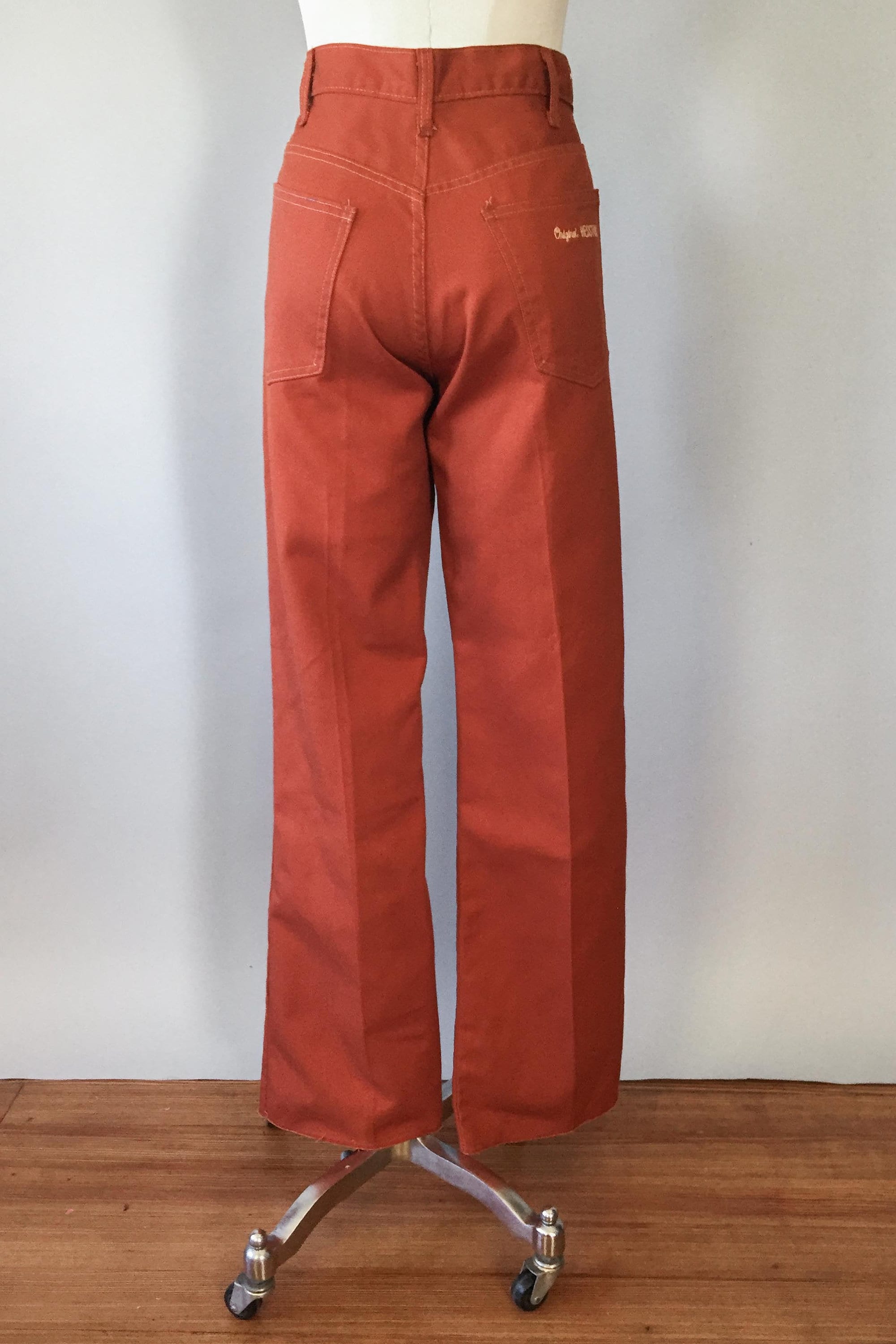 Vintage 1970s rust high waist wide leg bell bottom pants Medium M 8/10 ...
