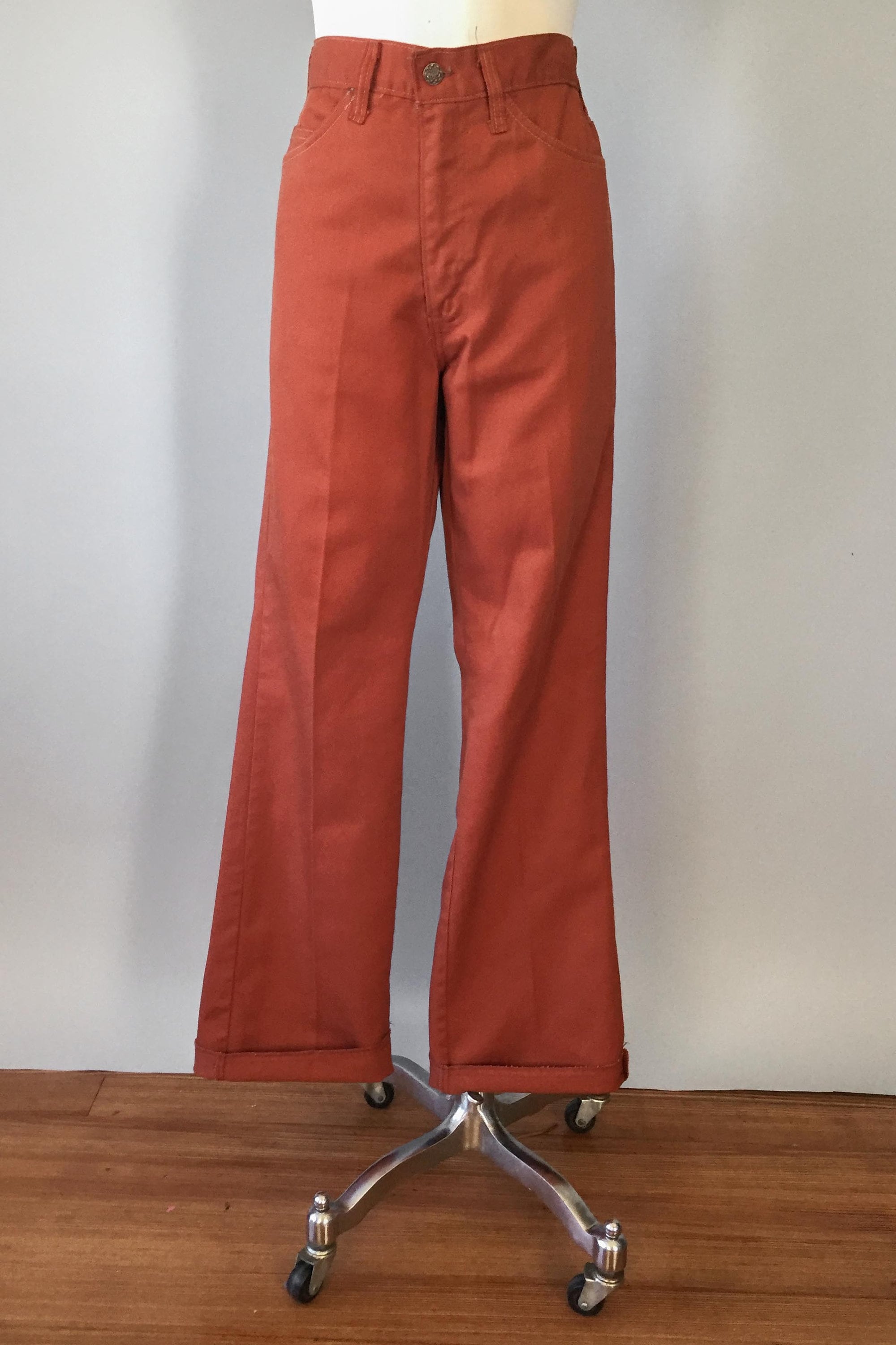 Vintage 1970s rust high waist wide leg bell bottom pants Medium M 8/10 ...