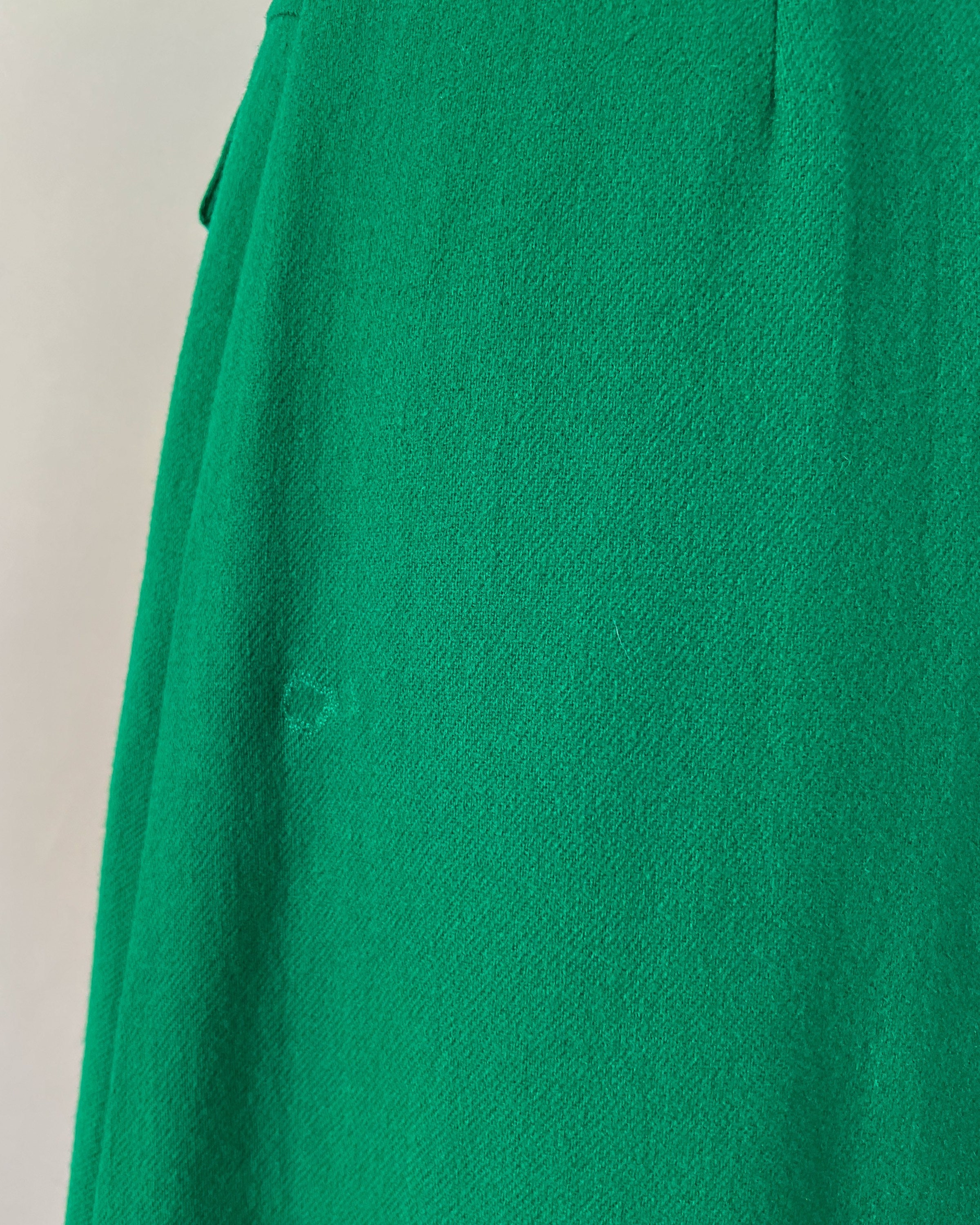 Vintage 1960s Mod Kelly Green Wool Inverted Kick Pleat Sleeveless ...