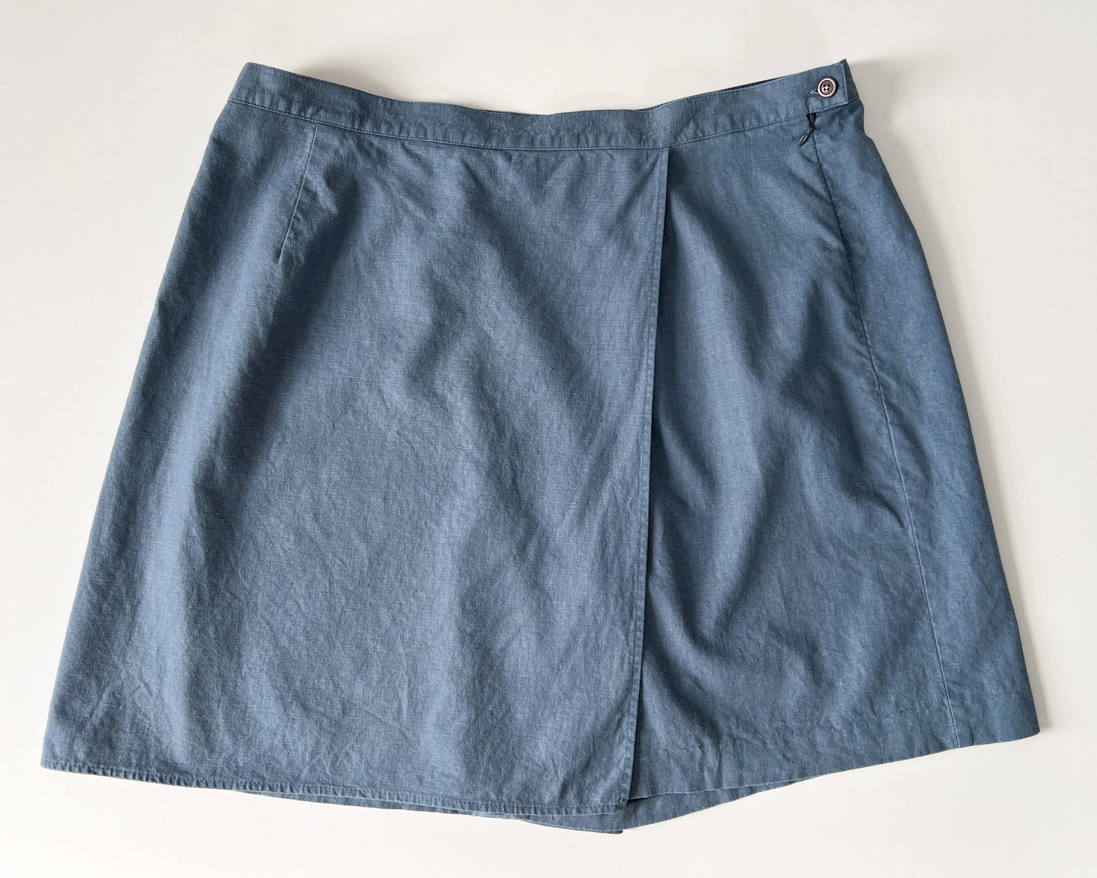 Vintage 90s Skirt, 1990s Y2K CJ Banks Blue Linen Rayon Skort, High Rise ...