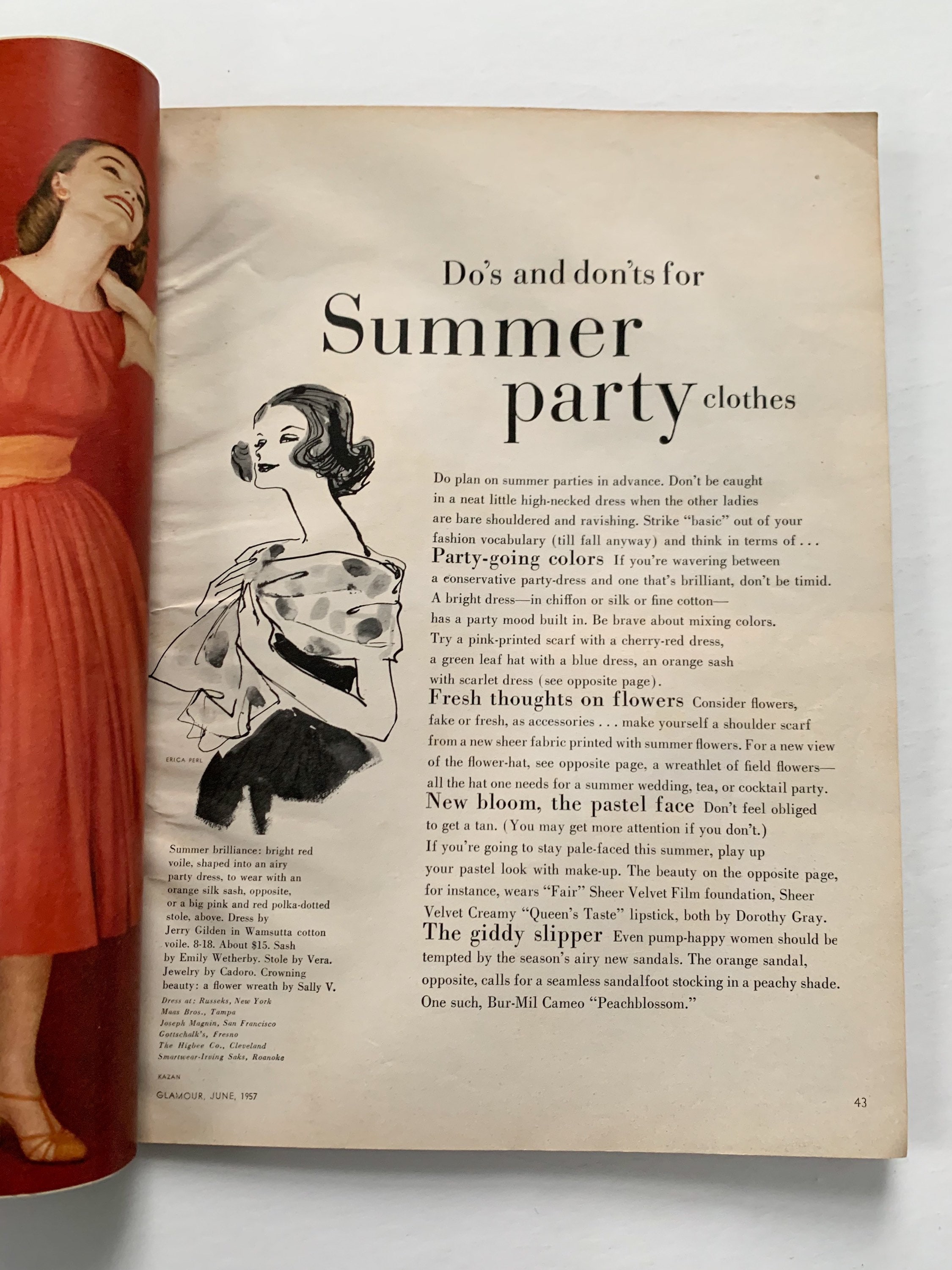 Vintage 1950s Glamour magazine, June 1957