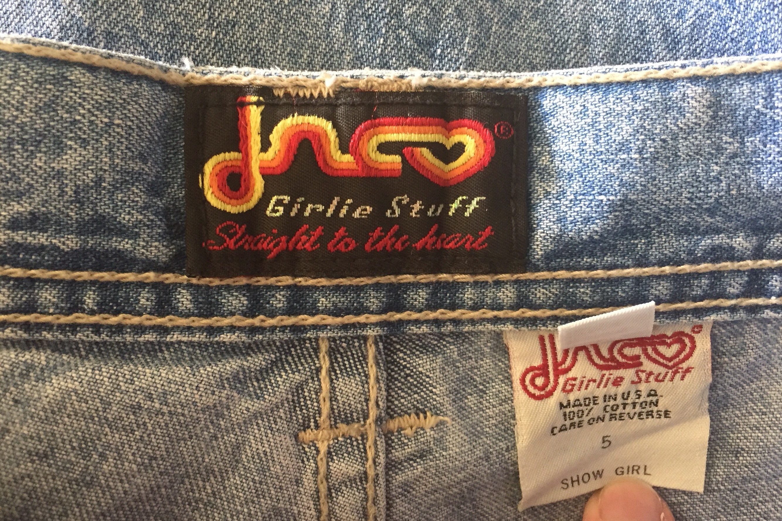 Vintage 1990s High Waisted Embroidered Denim Wide Leg Jeans 90s Jeans