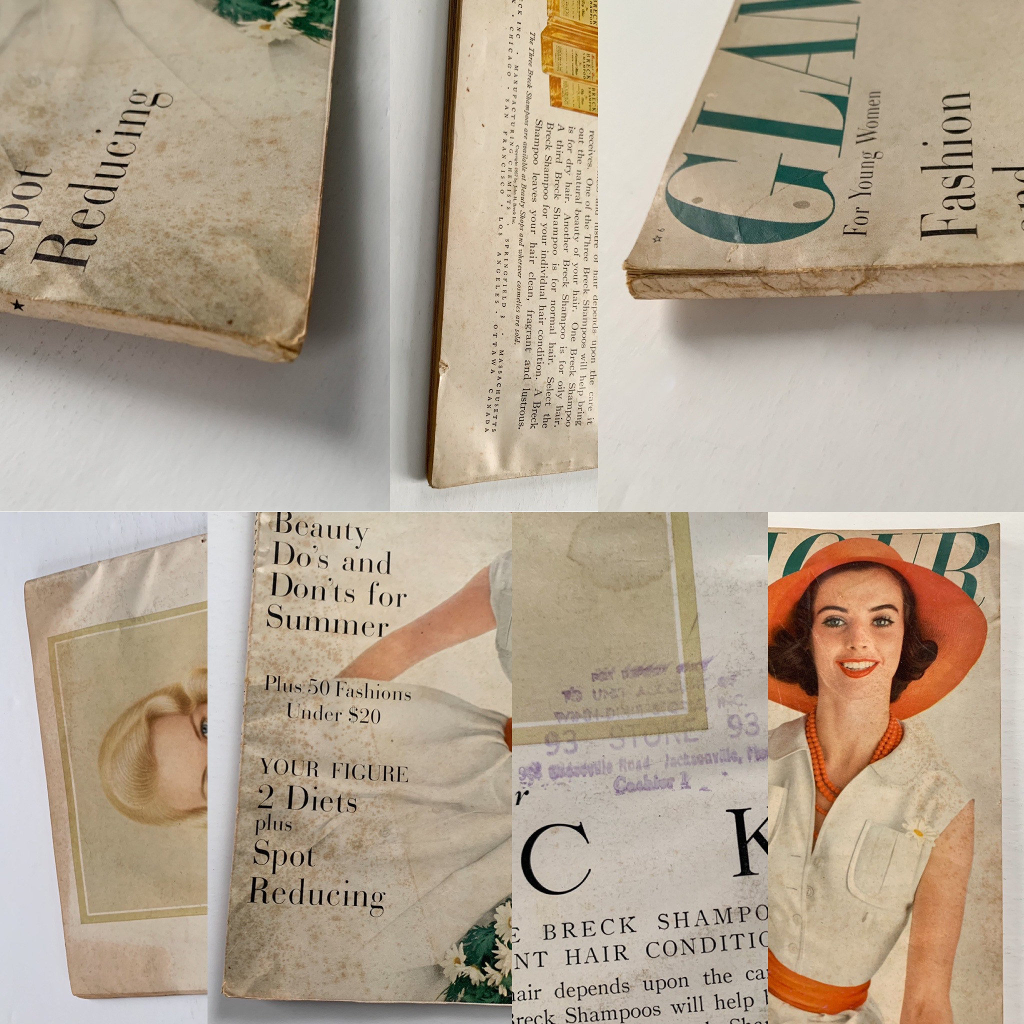 Vintage 1950s Glamour magazine, June 1957