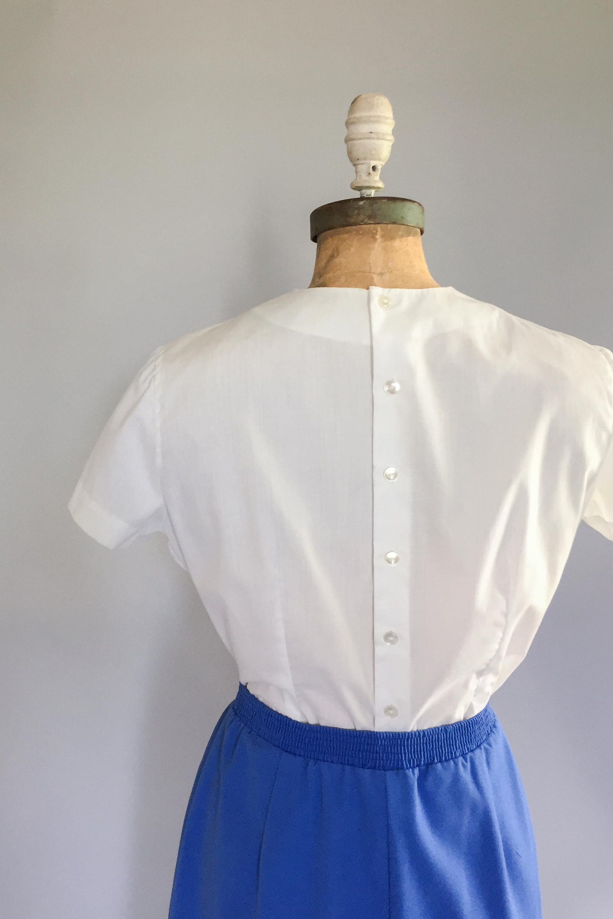 Vintage 1960s white short sleeved crop top / 50s 60s crop top shirt ...