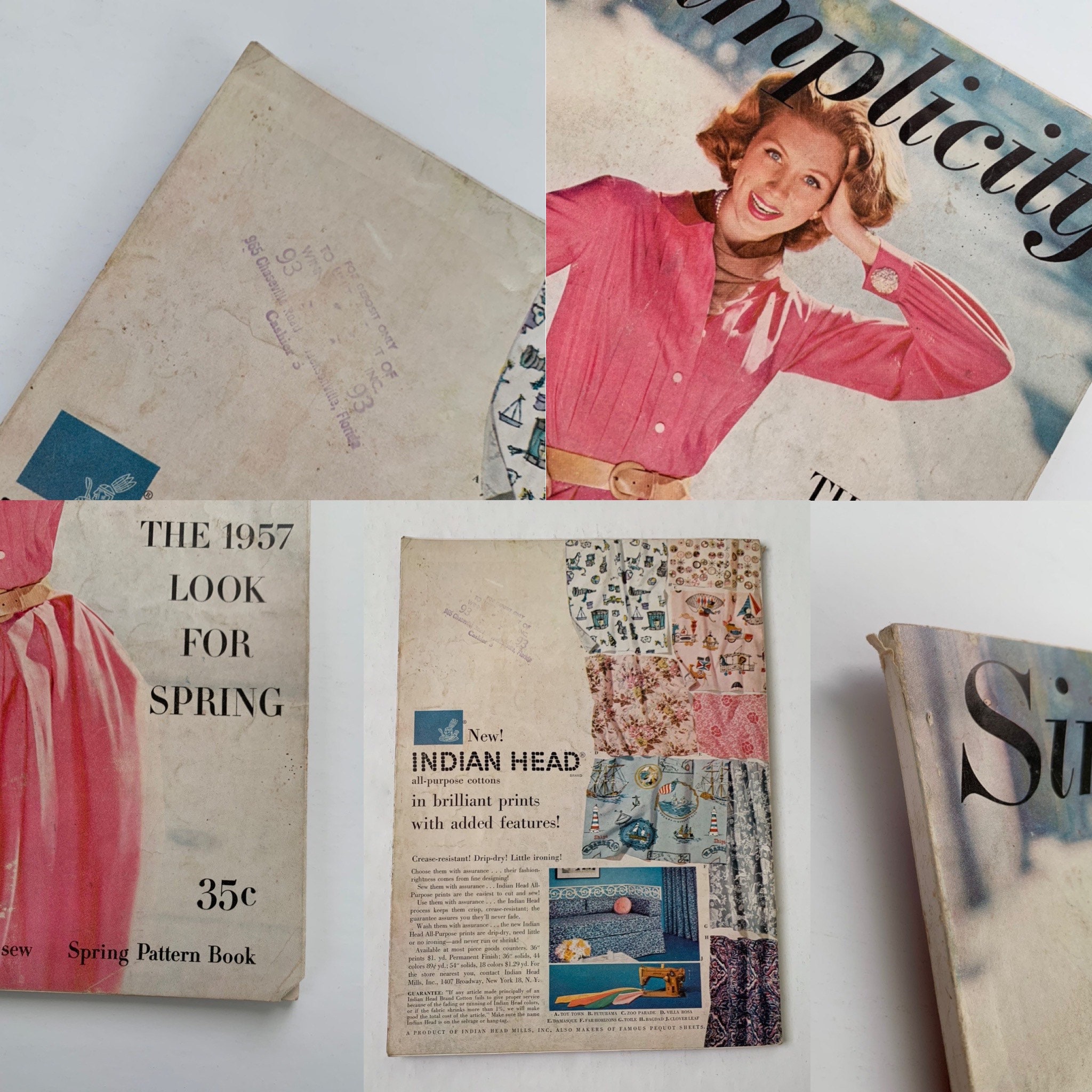 Vintage 1950s Simplicity pattern book, Spring 1957