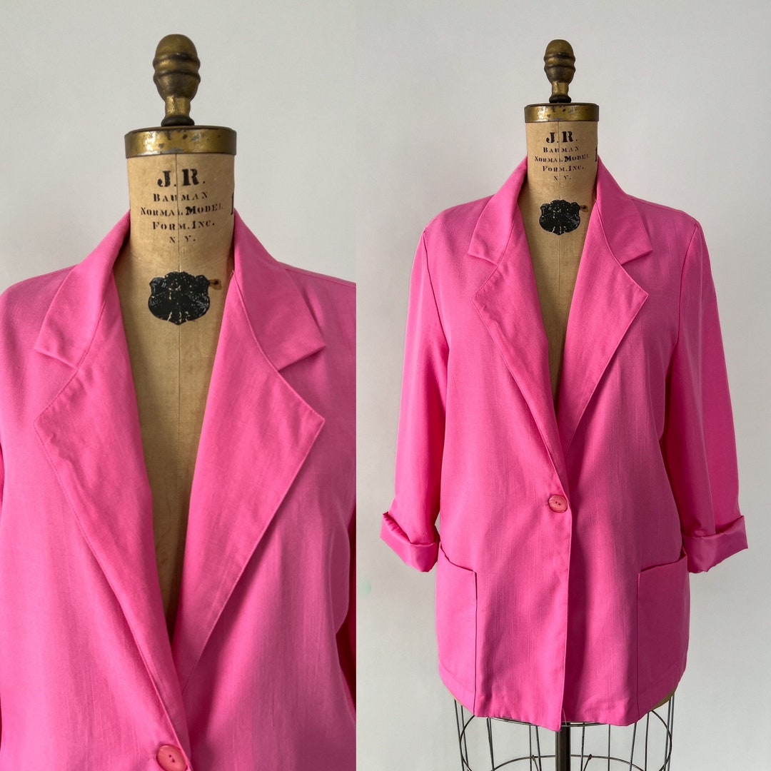 Vintage 90s Jacket, 1980s 1990s Vintage Bobbie Brooks Bright Pink Rayon ...