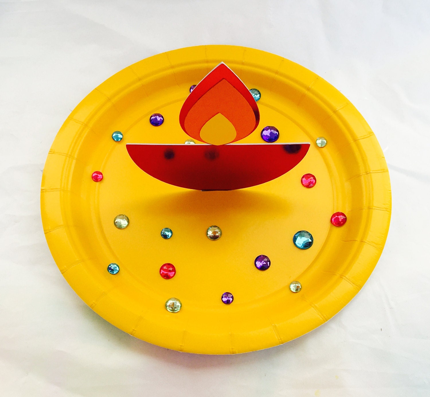 Kids Diwali Activity Craft Kit - Puja Thali 3D (yellow) - Etsy