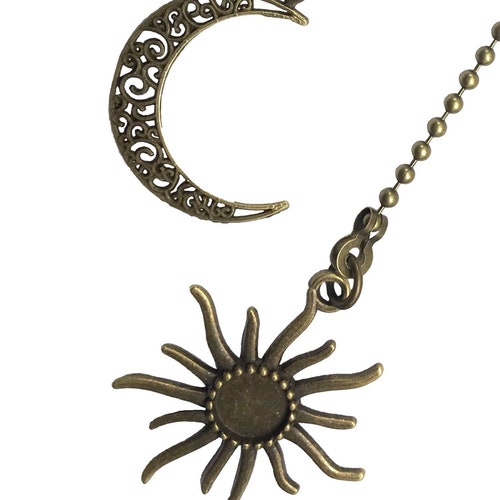 Pewter Rustic Sun and Moon Fan Light Pull Chain Replacement - Etsy