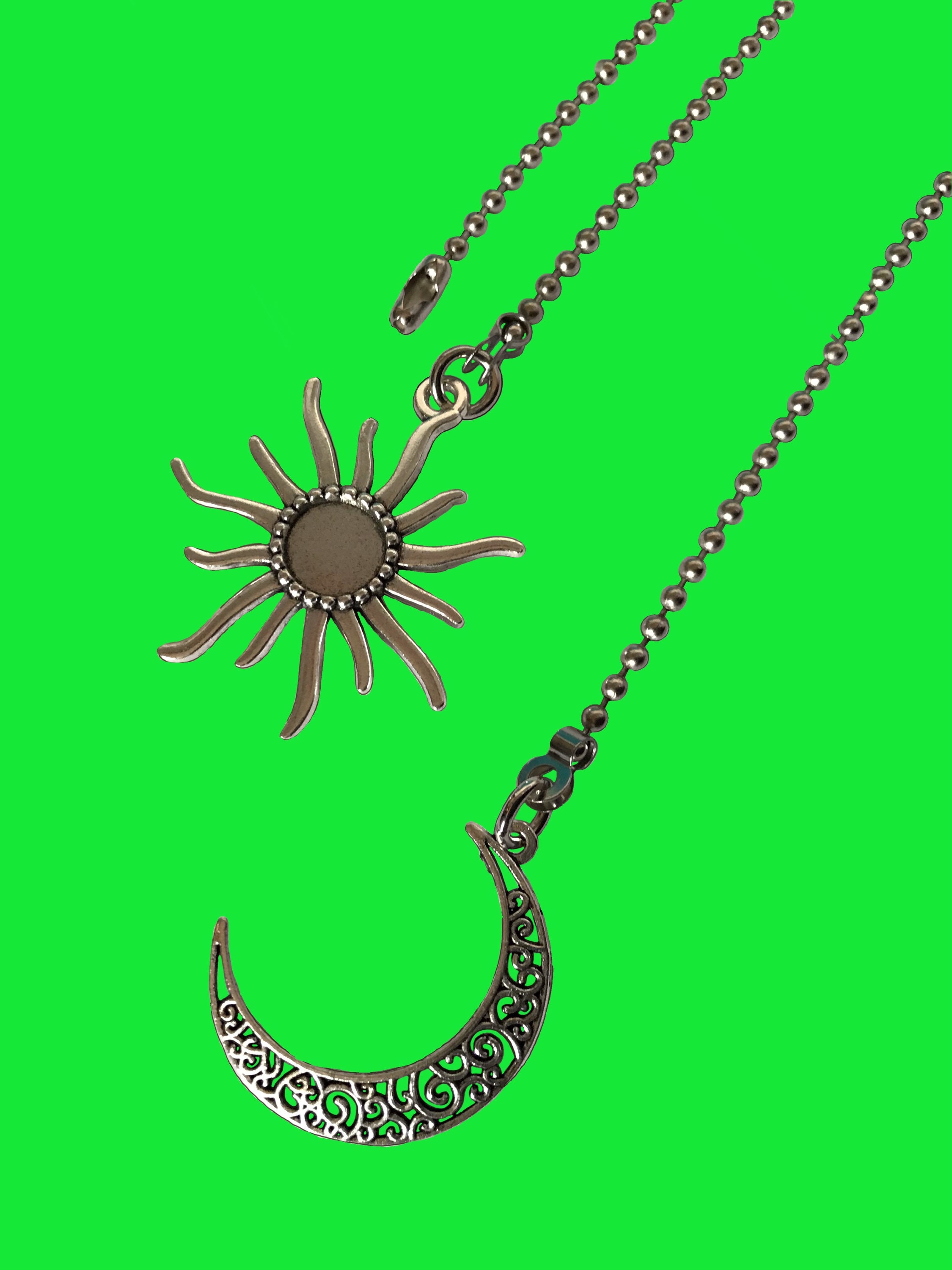 Silver Sun & Filigree Moon Ceiling Fan Light Pull Chain | Etsy