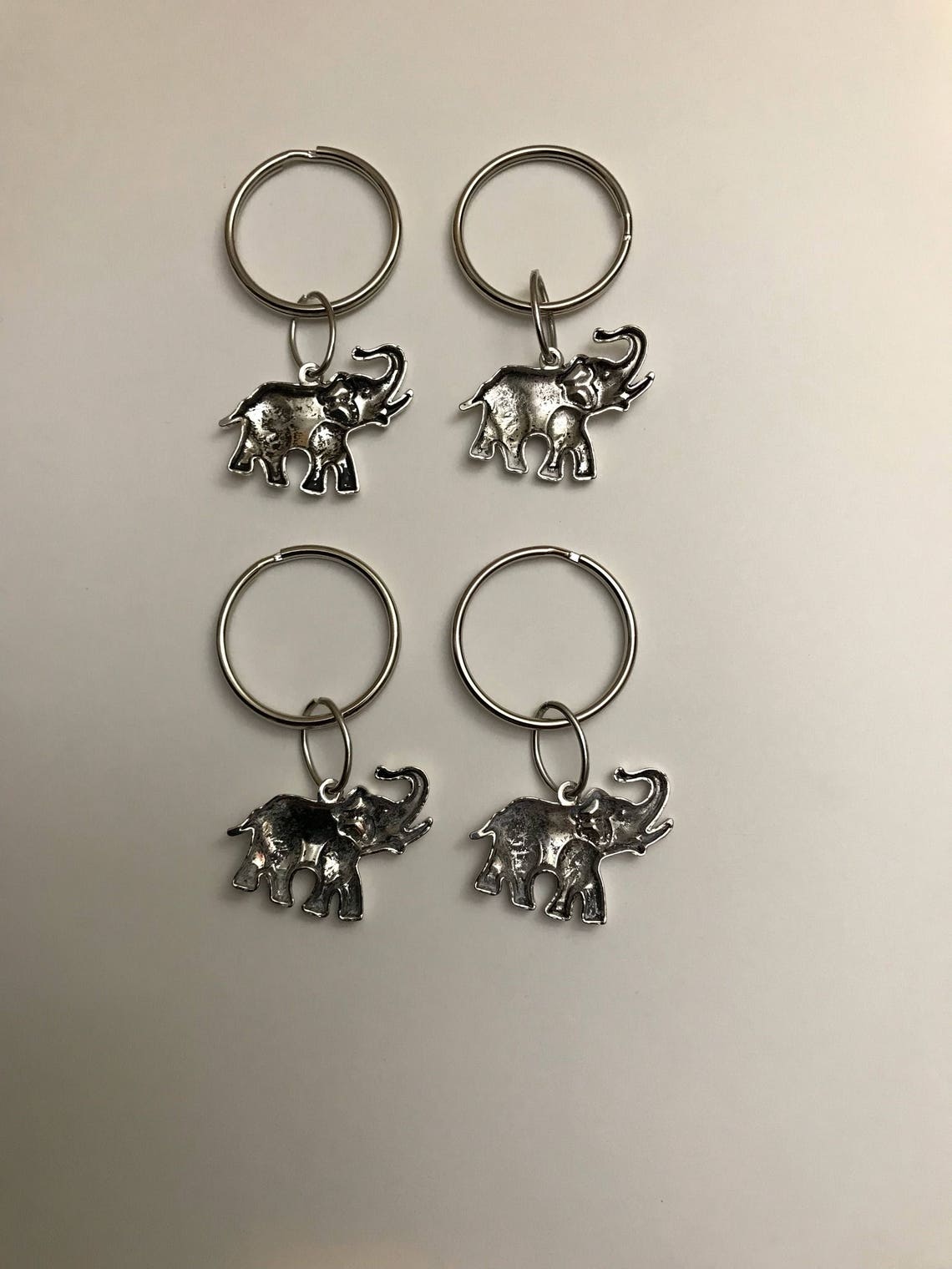 Large elephant keychain on large keyring | Etsy Nederland