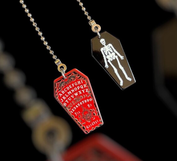 Acrylic Skeleton & Ouija Board Coffin Fan Light Pull Chain Set - Etsy