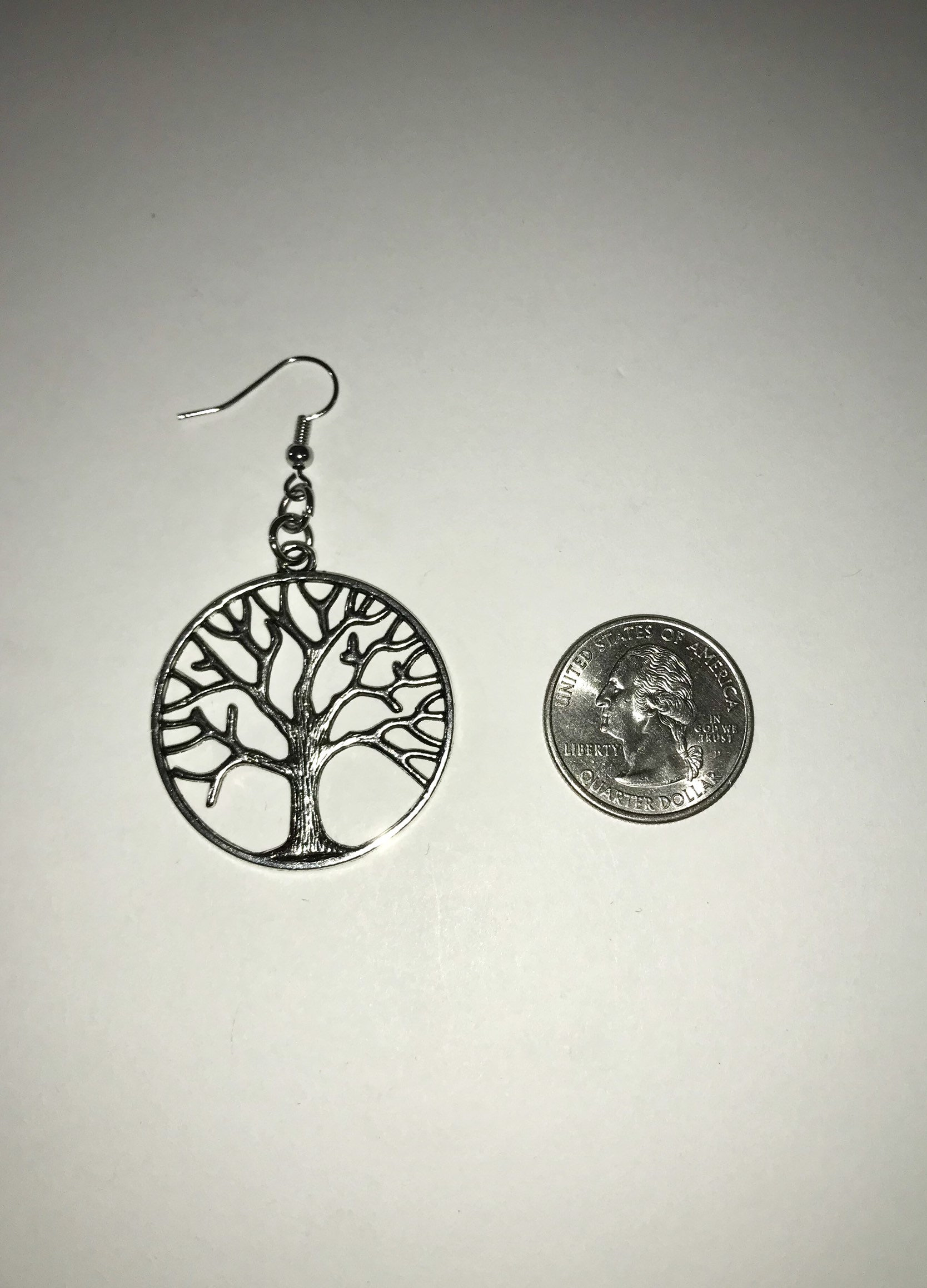 Pewter Tree of Life Knowledge Large Earrings Jewelry Large | Etsy