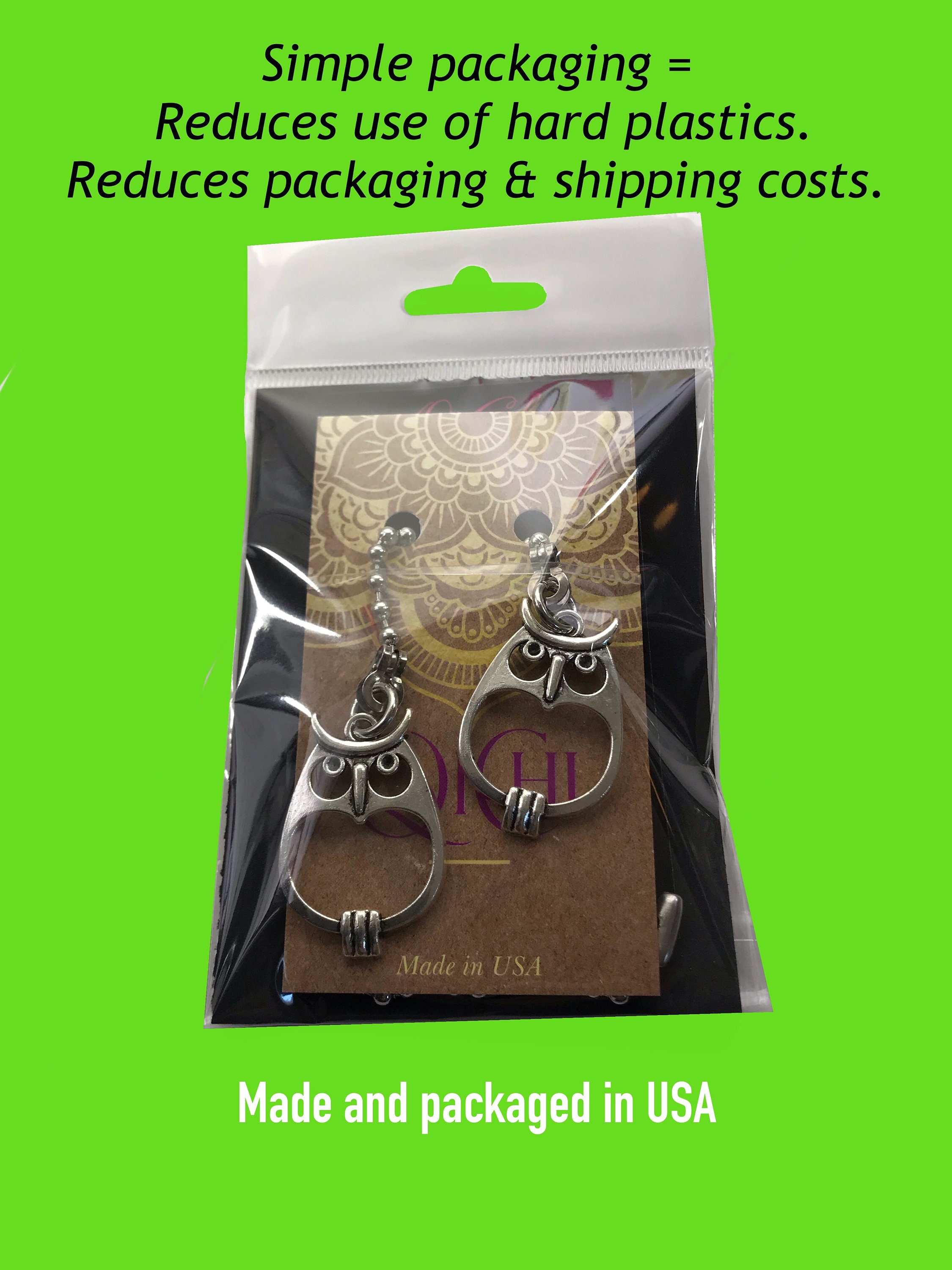 Silver Tone Owl Ball Chain Fan Light Pull Chain Replacement/ Extender ...