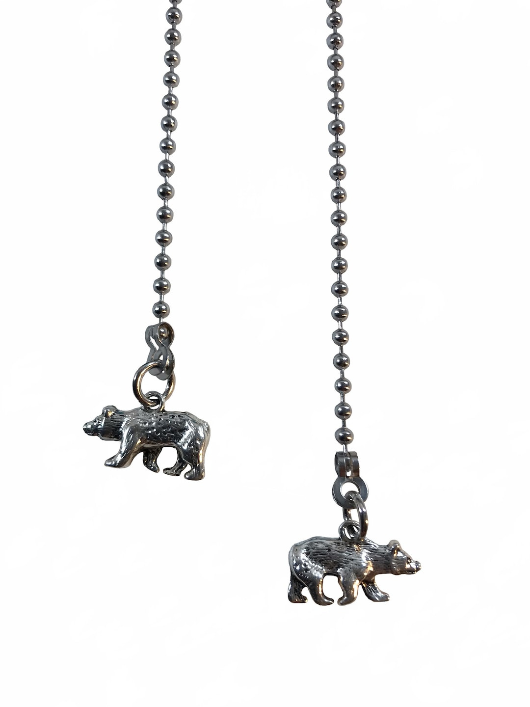 Matching Pewter Bear Fan Light Pull Chain Ornament Set - Etsy