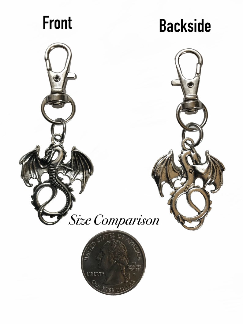 Flying Dragon Zipper Charm Pull Keychain - Etsy