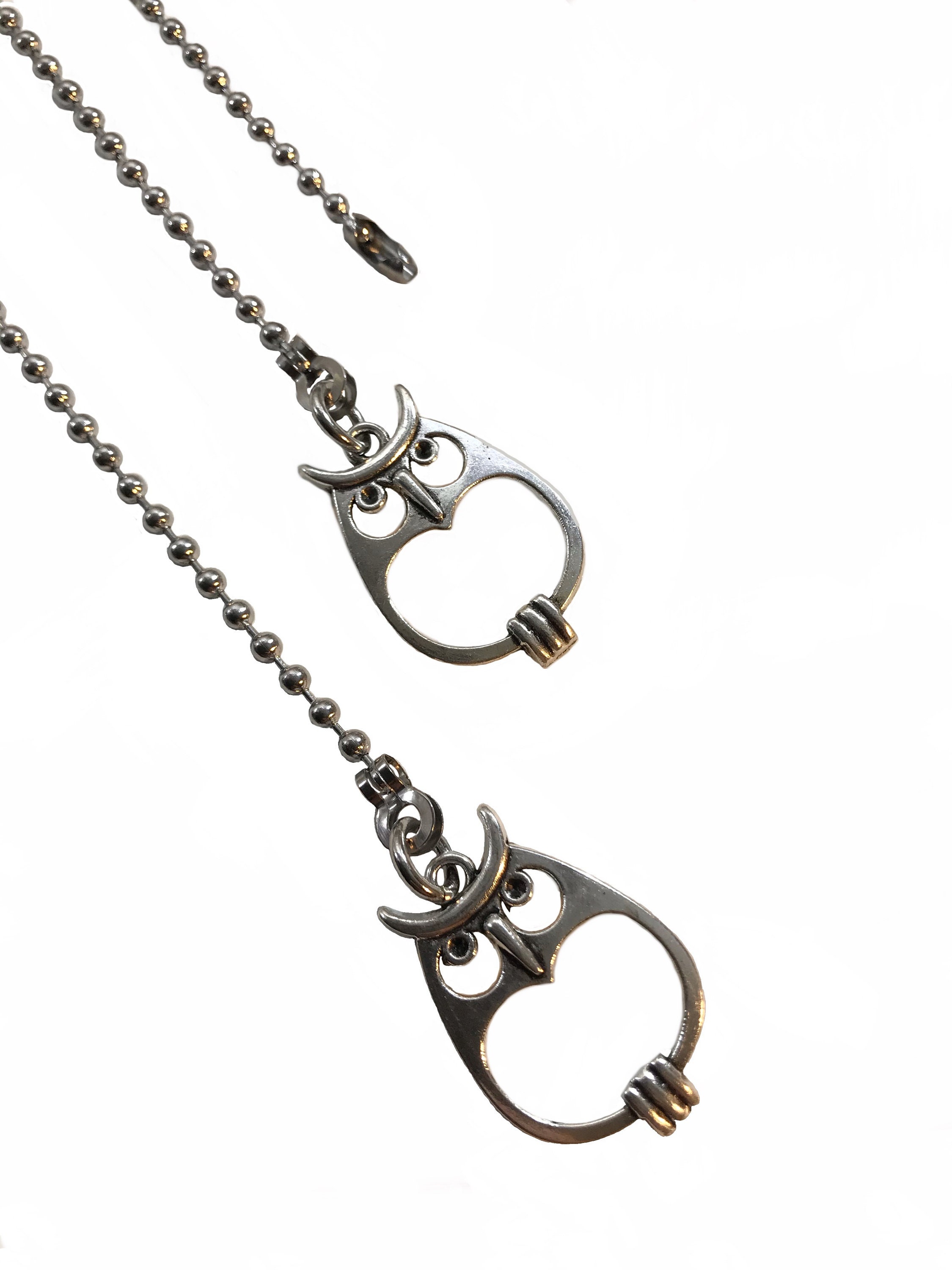 Silver Tone Owl Ball Chain Fan Light Pull Chain Replacement/ Extender ...
