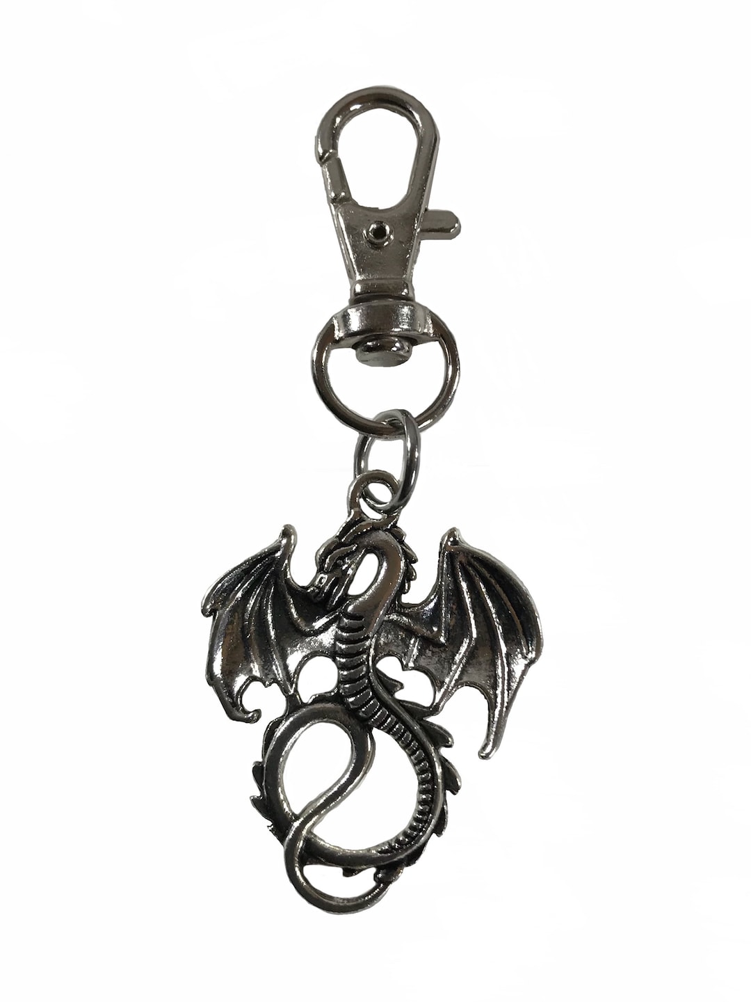 Flying Dragon Zipper Charm Pull Keychain - Etsy