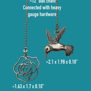 Very Large Hummingbird & Rose Fan Light Pull Chain Ornament Set - Etsy