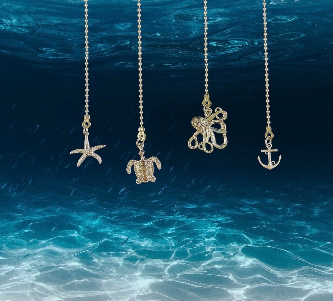 ALL FOUR Ocean Them Fan Pull Chains Starfish Anchor Turtle Octopus - Etsy