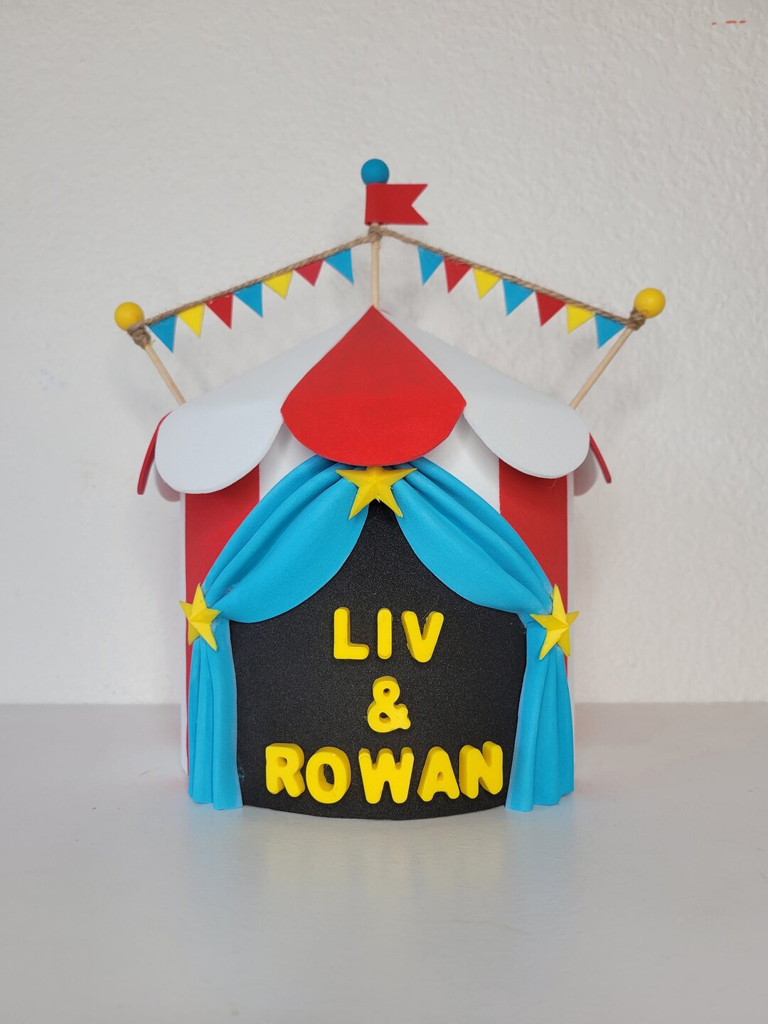 Circus Carnival Tent Cake Topper, Faux Prop - Etsy